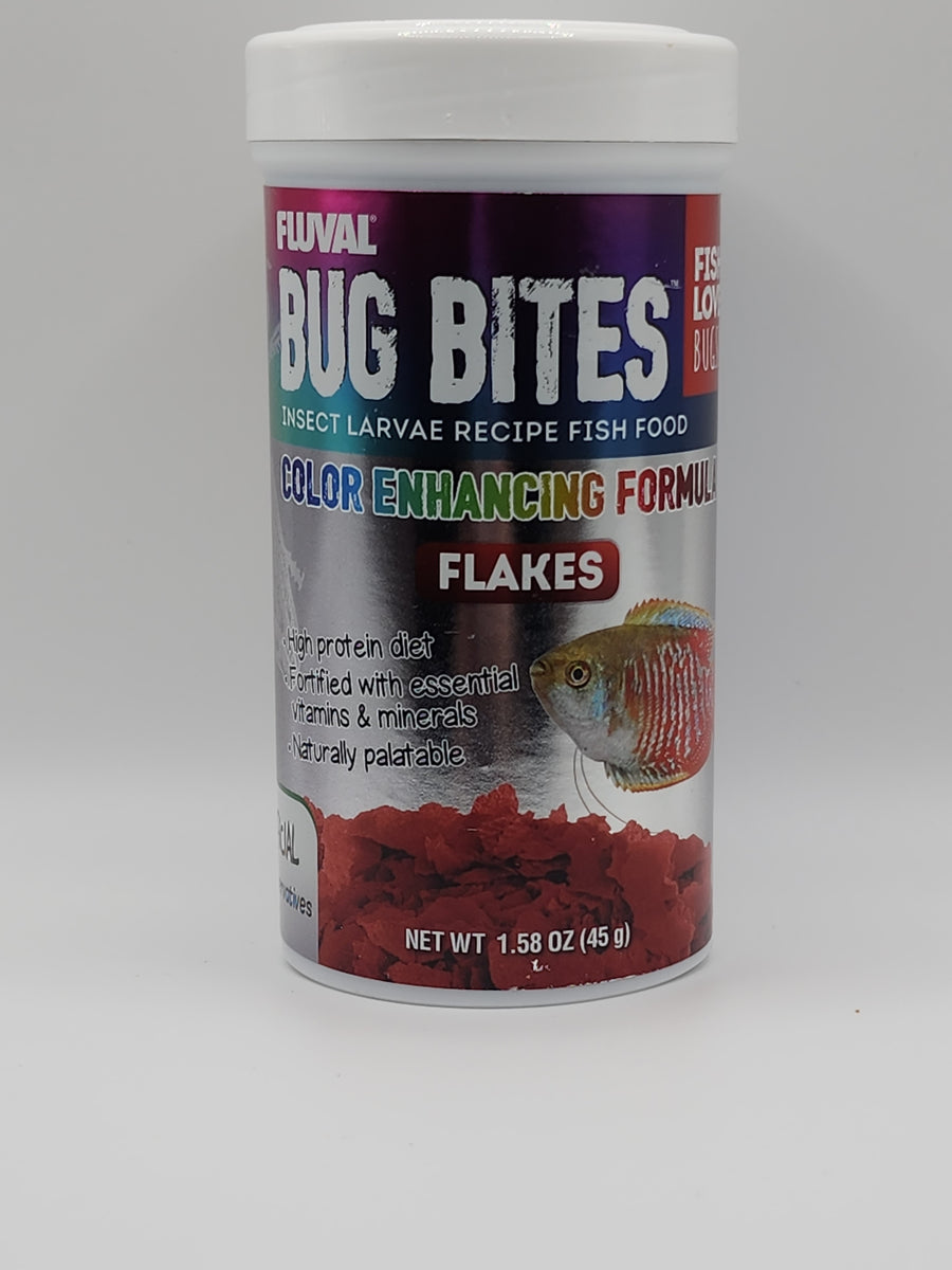 Fluval Bug Bites Color Enhancing Flakes 1.58oz – West Lake Aquatics